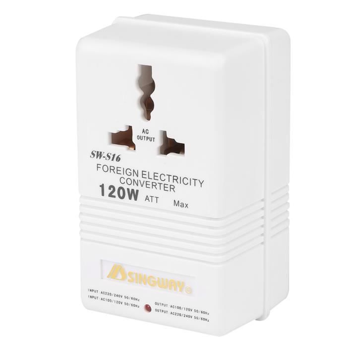 Adaptateur Convertisseur de Tension - OLL - SW-S16 - 110V à 220V - 120W - Sélecteur de Tension ...