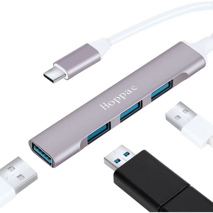 Hub USB C multiport, Design 4 en 1 de Type C, avec 1 Port USB 3.0 3 ...