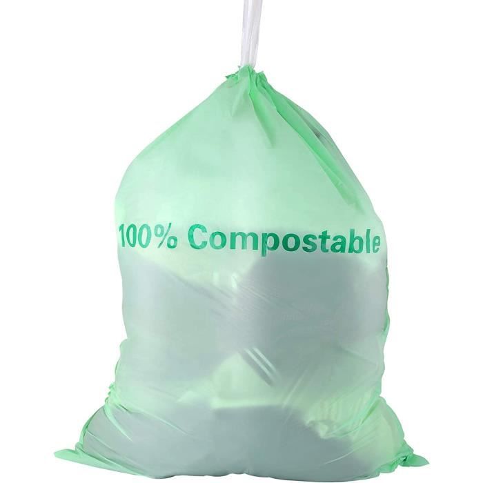 Sacs Poubelle Haut 100 % Biodégradables (épaisseur 1 Mil) 492 Litres ...