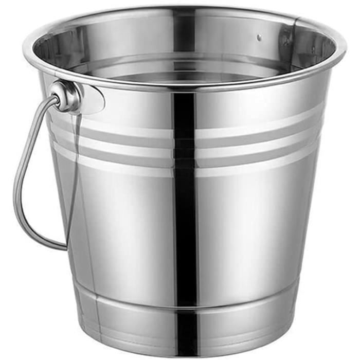 Grand seau à champagne en acier inoxydable - Seau à bière avec poignée ...