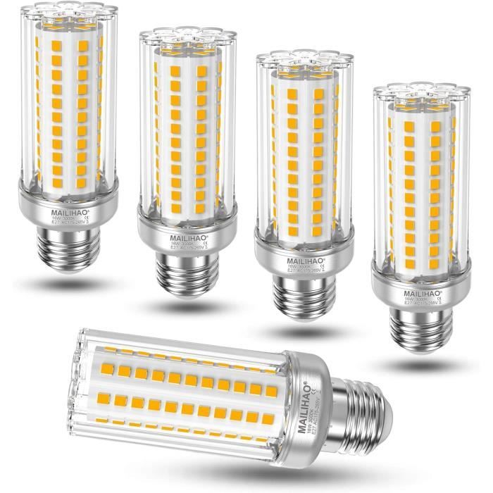 Ampoule E27 Mais Led 16W Avec Culot À Vis, Blanc Chaud 3000K 1900Lm Lumineux, (Équivalent ...