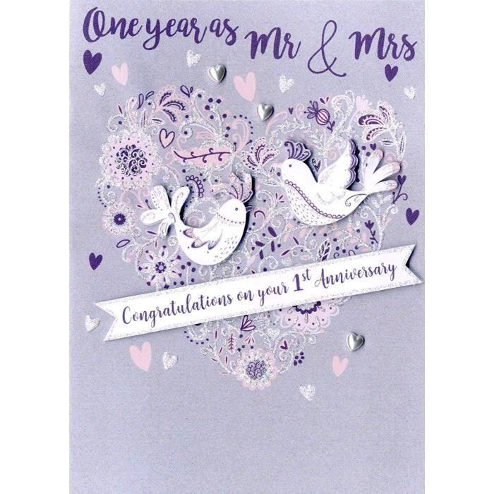 Jt185 Jt185 Carte De Vœux « Congratulations On Your 1St Anniversary ...