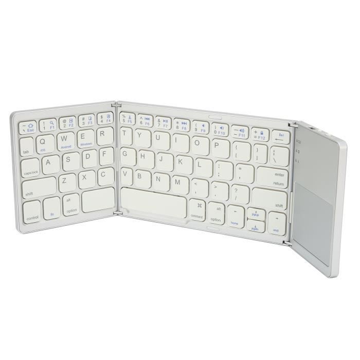 GOTOTOP Clavier pliable Clavier Bluetooth Pliable 63 Touches Métal ...