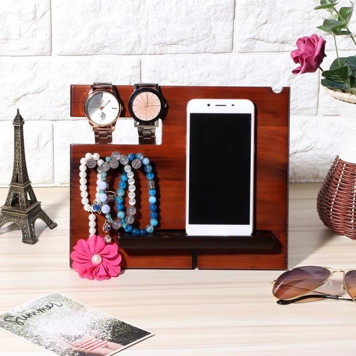 HURRISE Rack de stockage de bureau Bois Montre Lunettes Bijoux ...