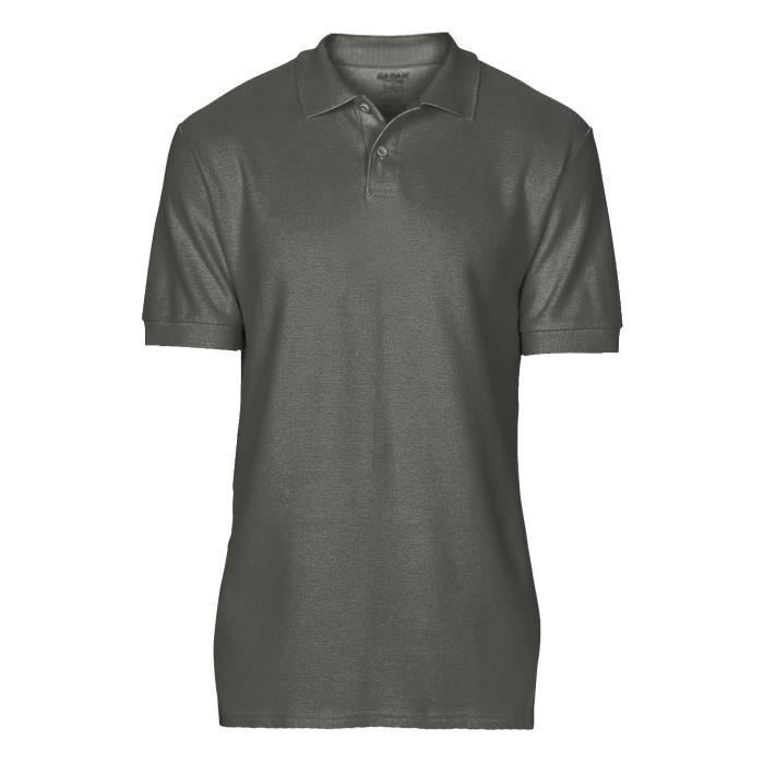 Polo Gildan Softstyle - Homme - Gris foncé - Manches courtes - Col polo ...