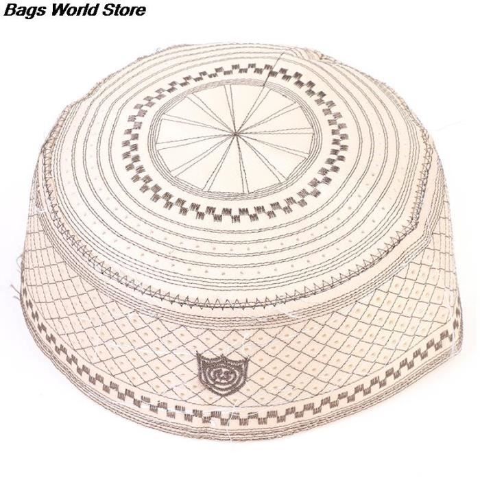 Chapeaux musulmans coton broderie arabe hommes prière chapeau musulman ...