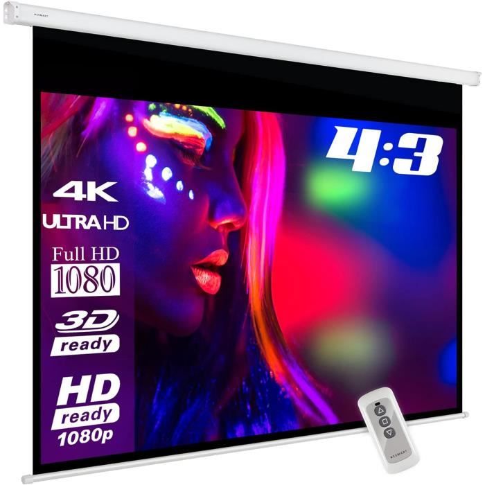 Economy Exm Toile Moteur 140 X 105 Cm (69") | Format 4:3 | Télécommande | Home Cinéma Projecteur ...