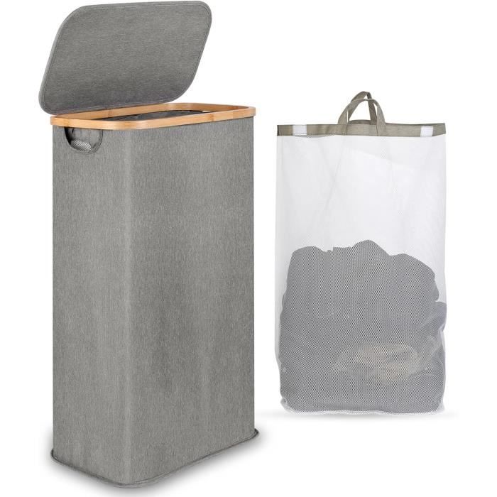 IEGrow Panier à Linge avec Couvercle 60 L, Panier a Linge Sale fin avec ...