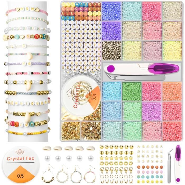 Lannvan Perles Pour Bracelet, 12662 Pièce Kit Bracelet Perle,24 ...