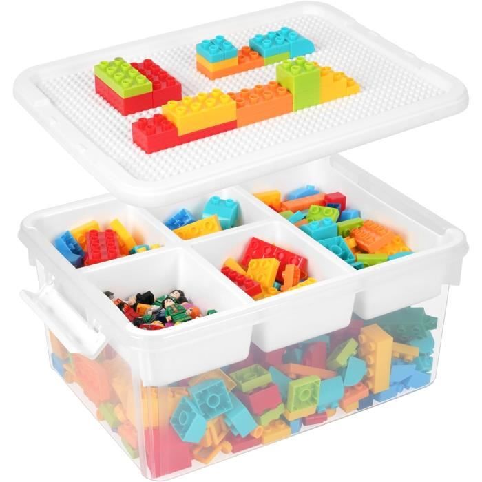 Caisse Rangement Plastique 16 l - Boite Compartiment avec Plateau Amovible à 5 Compartiments ...