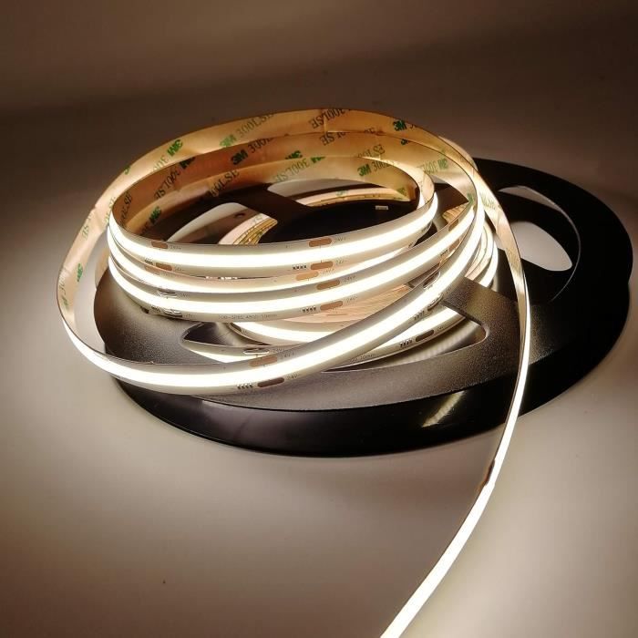 Rouleau De 5 Mètres De Ruban Led Cob Lumière Continue Au Choix 5 M 24 V ...