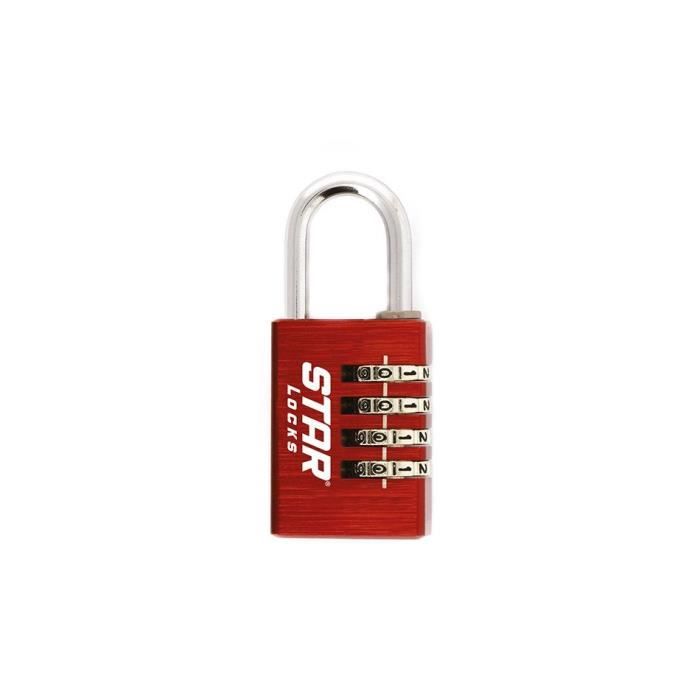 Cadenas à combinaison 4 chiffres - STARLOCK - 44mm - Aluminium - A code ...