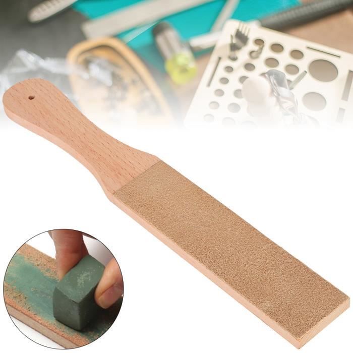 SURENHAP Outils en cuir Cuir Affûtage Strop Manche En Bois Double Face ...