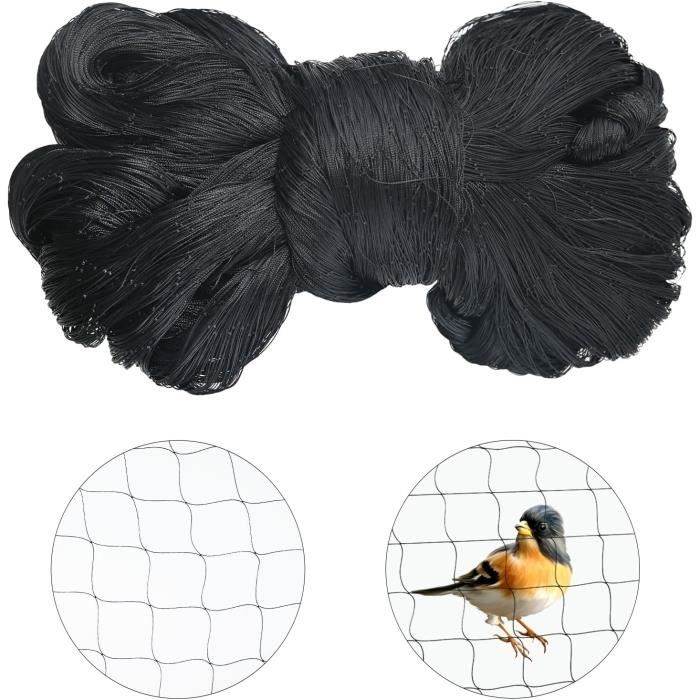 10M X 10M Filet Anti Oiseaux Noir, Filet Oiseaux Robuste, Filet Voliere Poulailler, Filet De ...