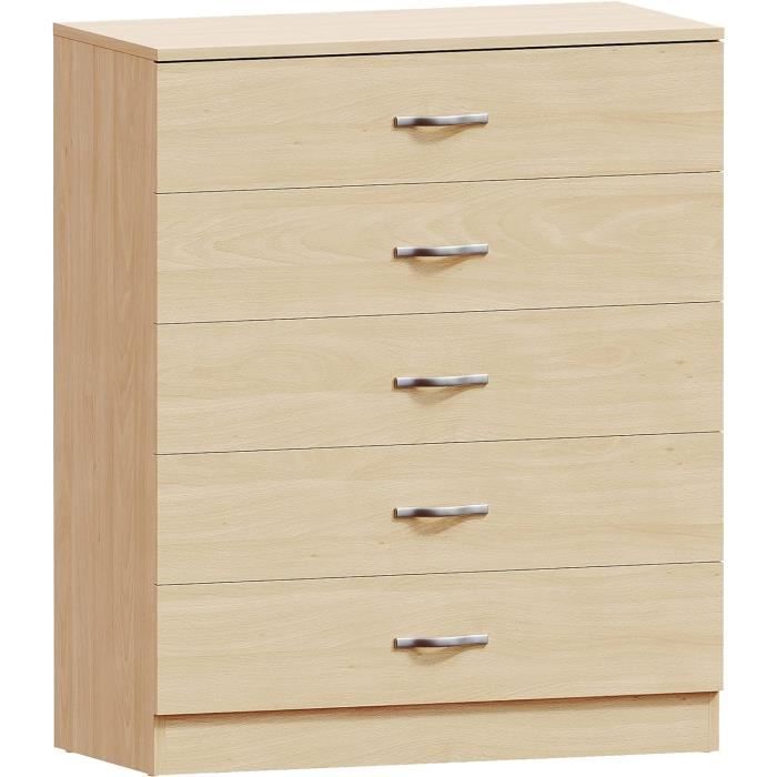 Commode En Pin Riano À 3,4 Ou 5 Tiroirs Avec Poignées Et Coulisses En ...