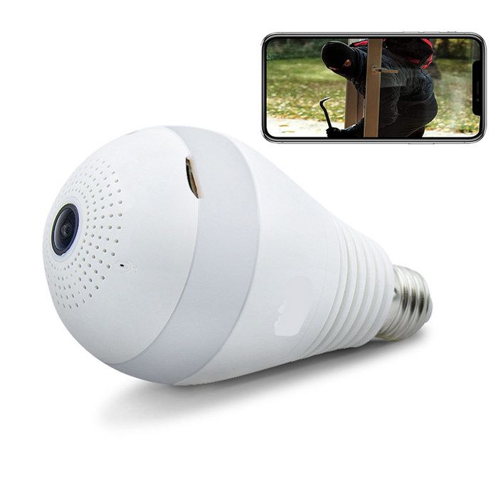 Ampoule Caméra Ip Panoramique À 360 Degrées Connectée Android iOs E27 ...