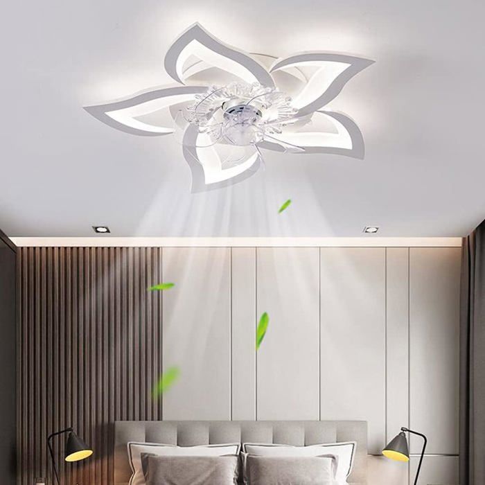 HJUNE Ventilateur de plafond avec éclairage Dimmable LED Plafonnier ...