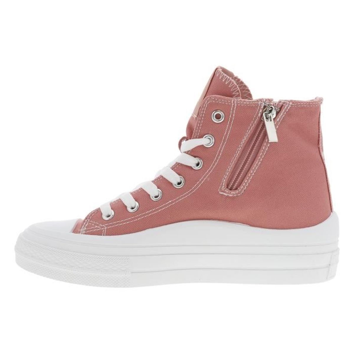 Baskets montantes plateforme zip Refresh rose Rose - Cdiscount Chaussures