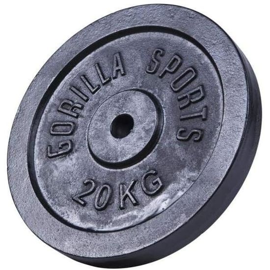 GORILLA SPORTS Disques de Poids - Individuel-Ensemble 0,5kg, 1,25kg, 2,5kg, 5kg, 10kg, 15kg ...