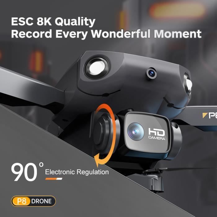 Orange 4K Double 3B-Drone P8 RC 4K HD ESC, caméra aérienne Photo UAV ...