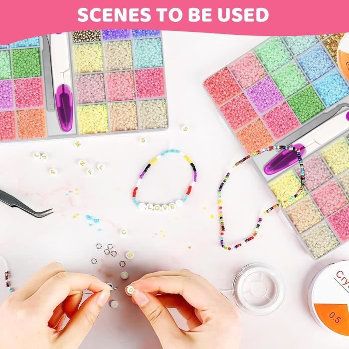 Lannvan Perles Pour Bracelet, 12662 Pièce Kit Bracelet Perle,24 ...