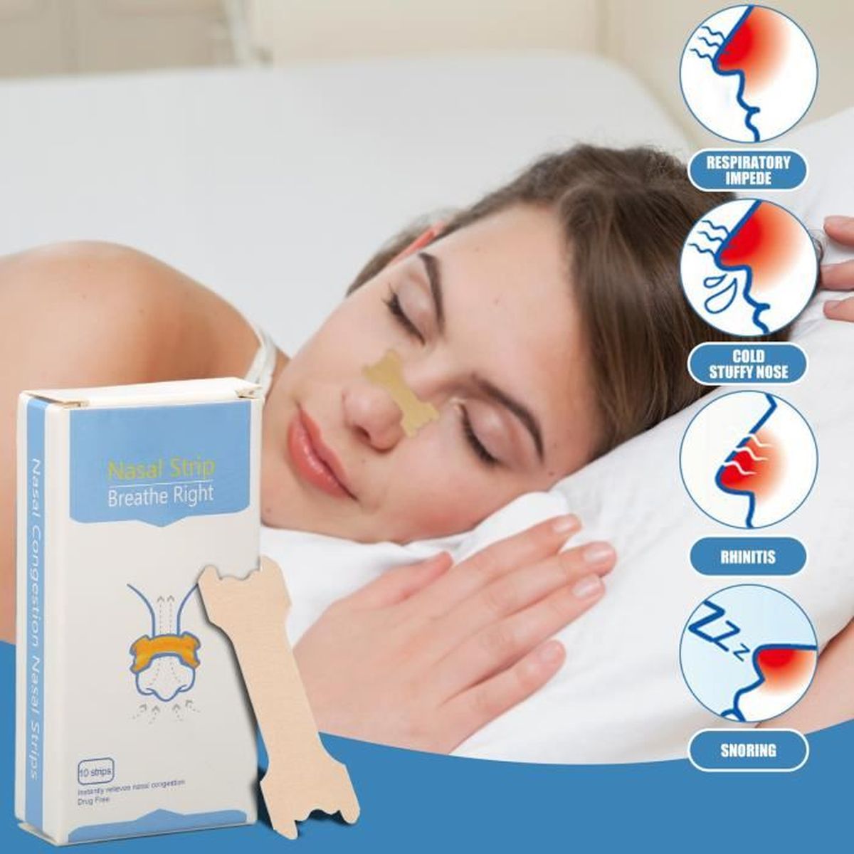 Patch nasal de ventilation 10pcs bandelettes nasales soulagent la ...