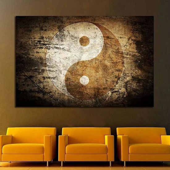 HMXQLW Modern Yin Yang Symbol Print on Canvas Poster Wall Decoration ...