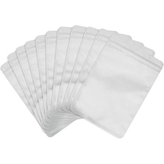 50 Pcs Sachets Aluminium Zip Opaque Refermable, Sachet Alimentaire avec ...