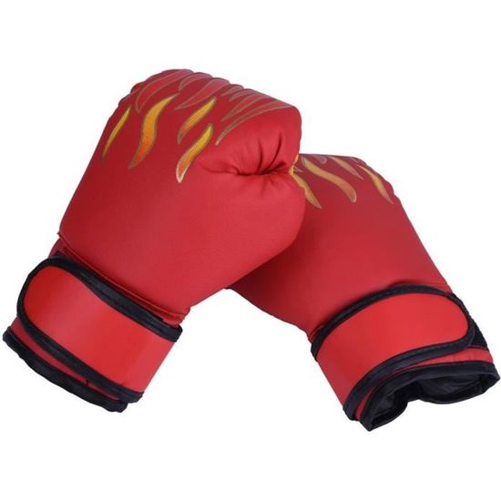 IFCOW®Enfants Sanda Fighting Fighting Flame Gants de boxe-Rouge ...