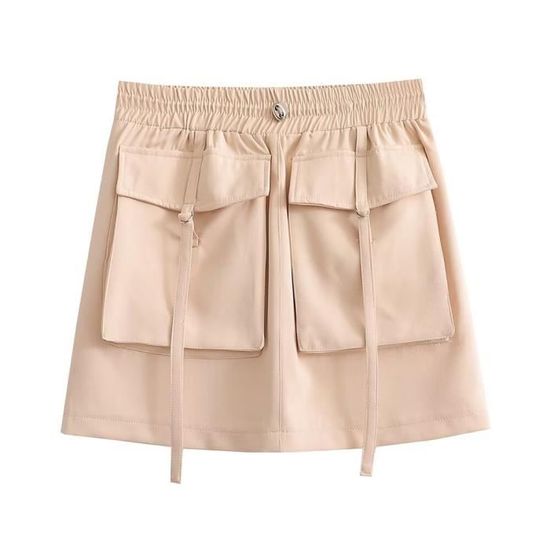Jupe,Mini jupe Vintage avec poches décoratives pour femmes, nouvelle ...