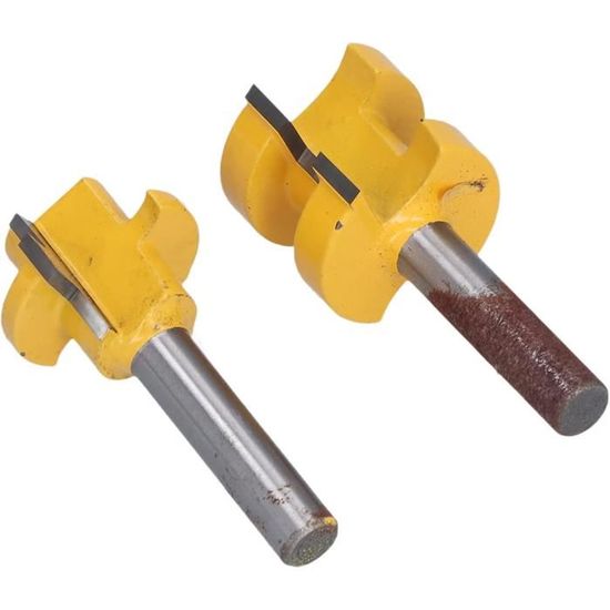 Fraise à rainurer, tige de 8 mm, 2 pièces pour rainure de languette de sol avec boîte de rangem ...