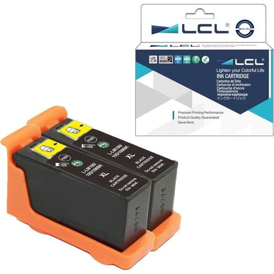 Cartouche D'Encre Compatible 100Xl 105Xl 108Xl (2Noir) Remplacement Pour Lexmark Impact S300 ...