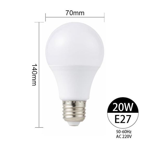 Ampoule,20W E27-Cold White--Ampoule LED E27, E14, 3, 9, 12, 15, 18, 24W ...