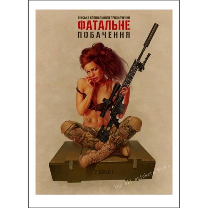 Affiche En Papier Kraft Pour Filles Classique Rétro Fille Sexy Peinture Décorative