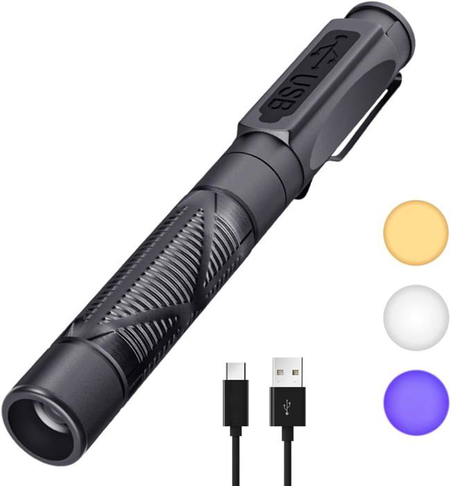 Lampe torche stylo médicale,rechargeable par USB,lampe stylo de ...