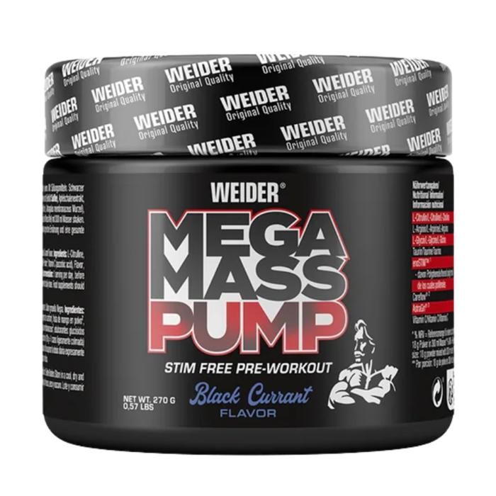 Mega Mass® Pomp Pre Workout 270 g Black Currant - Booster Sans Caféine ...