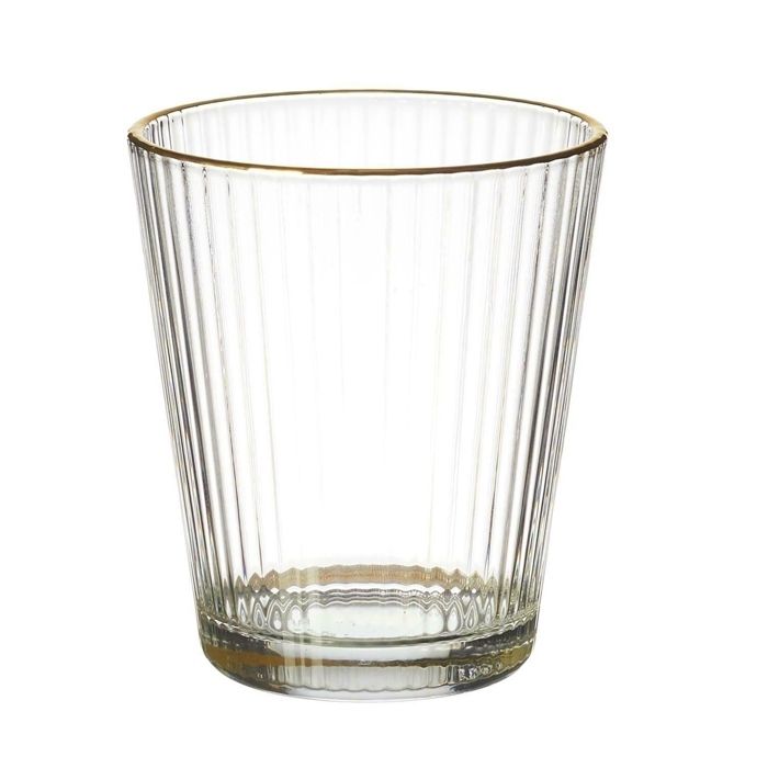 Verre décoratif - Gold Edge - 300 ml - Bord doré - Surface ondulée - Cdiscount Maison
