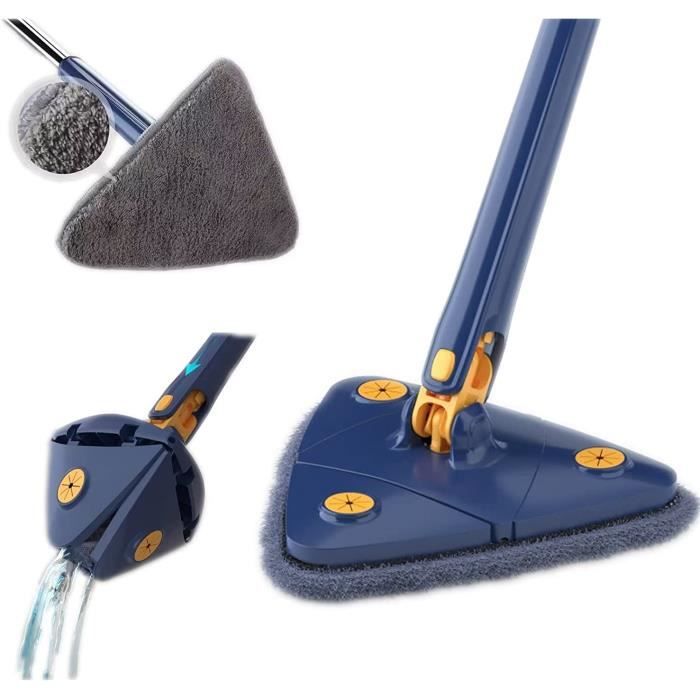 Balai Serpillere Triangle Rotation à 360°, Réglable Microfibre Balai ...
