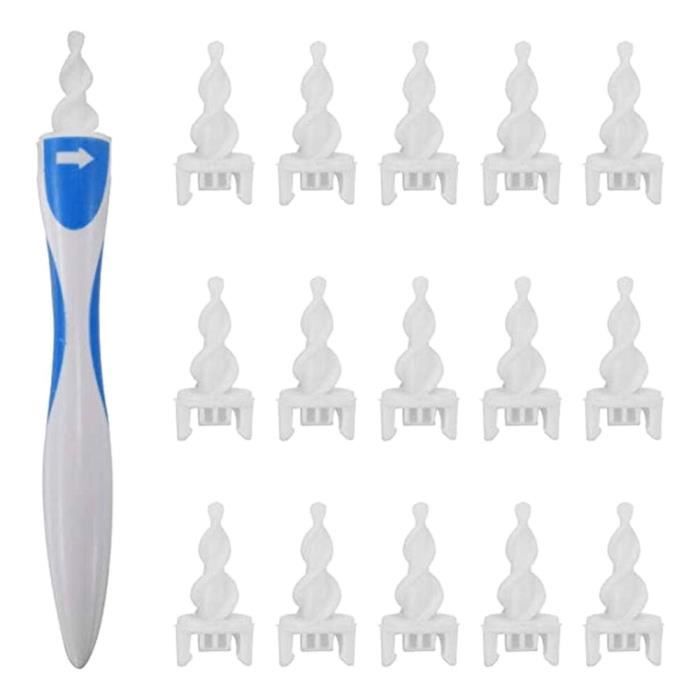 Cure-oreille intelligent avec 16 embouts en spirale,dissolvant de cire ...