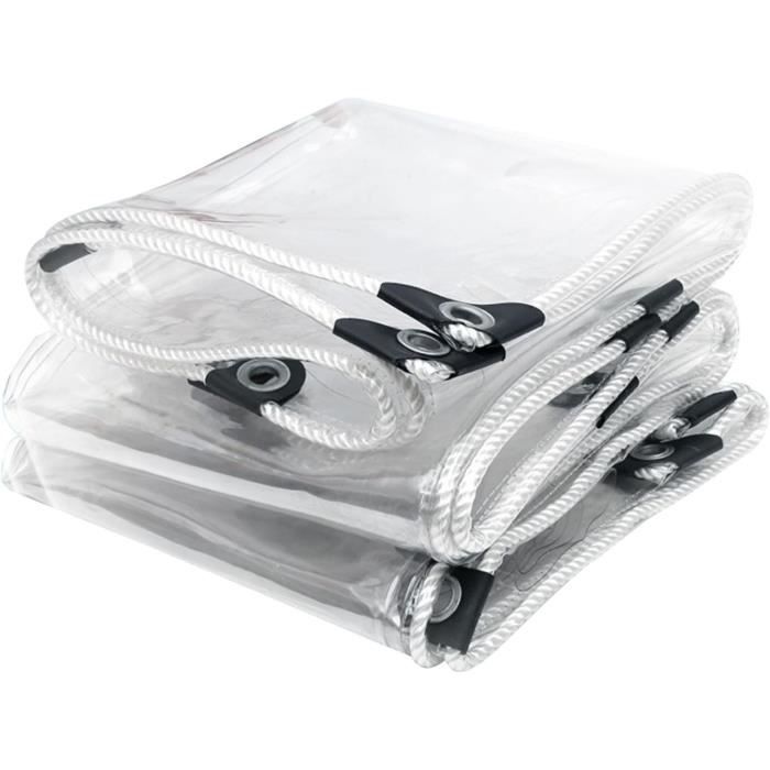 Bache Transparente En Pvc Avec Oeillets 600G-M² Rideau Exterieur ...