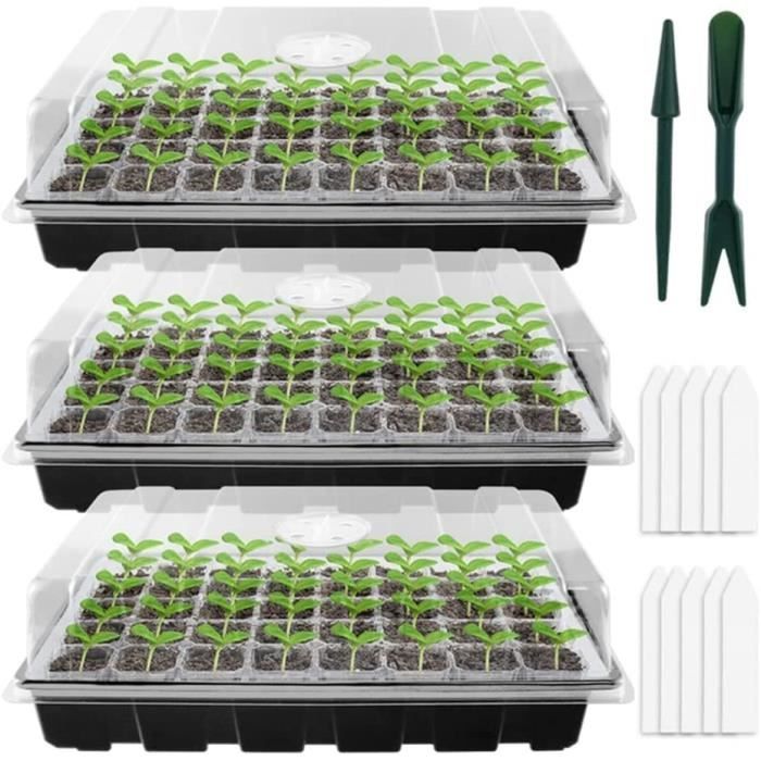 Serre Semences Plateaux de Semis Plante Germination BoîTe de Pots de ...