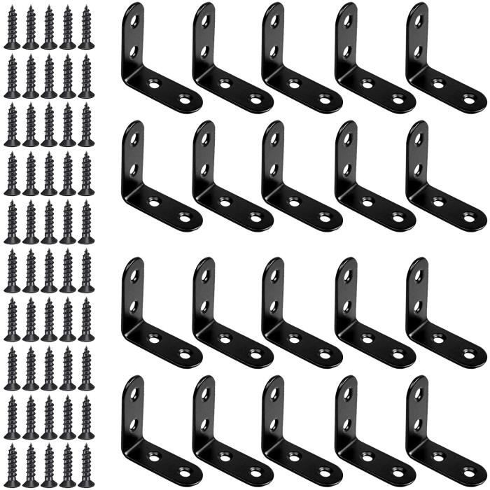 Equerre Inox, 20 Pièces Equerre Fixation Noir Equerre Angle Murale ...