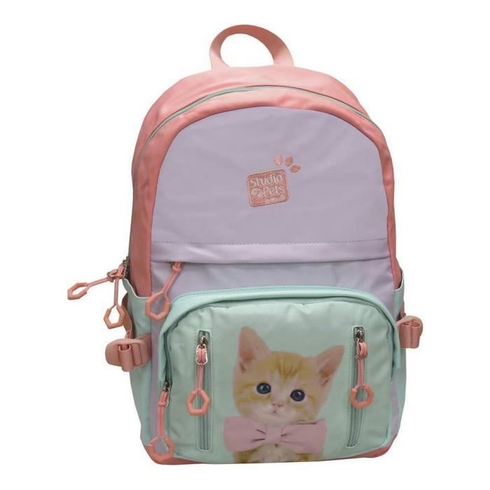 Cartable Studio Pets Cat Rose (18 x 41,5 x 29 cm) - - - Studio Pets ...
