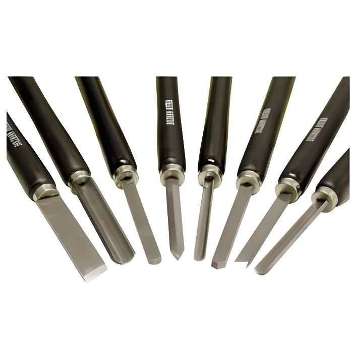 Coffret de 8 gouges de tournage HSS L. 370 mm H8TLG - Cdiscount Bricolage