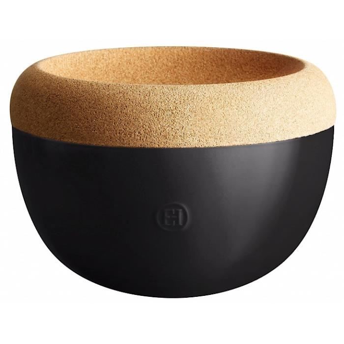 Emile Henry bol à fruits/pot de rangement 27 cm 4700 ml céramique noir ...