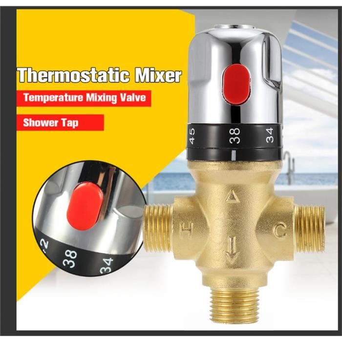 Vanne thermostatique de chauffe-eau solaire tout en cuivre mitigeur thermostatique solaire vanne ...