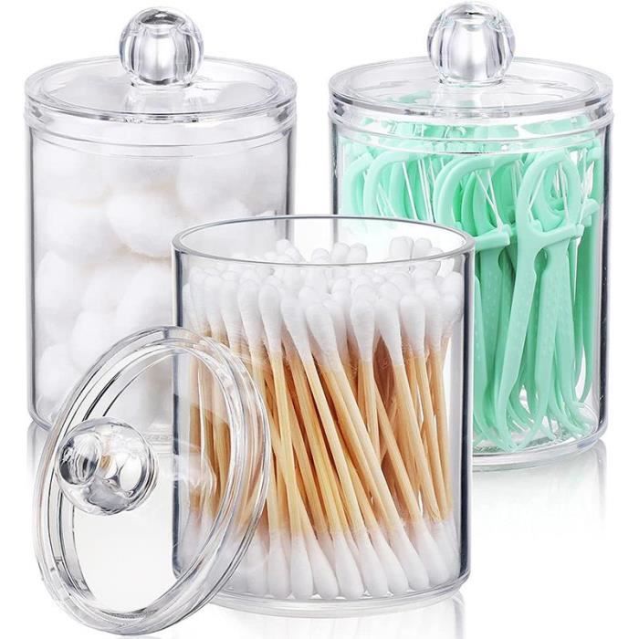 Kentop 3 PCS Coton Tampons Organisateur Boite Coton Tige Porte ...