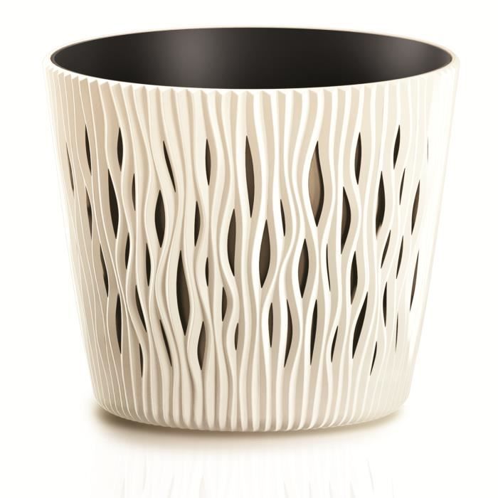 Prosperplast Pot de fleurs 1,7L créme Sandy Round DSR160 - Cdiscount Jardin