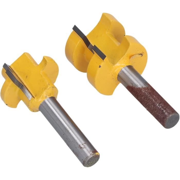 Fraise à rainurer, tige de 8 mm, 2 pièces pour rainure de languette de sol avec boîte de rangem ...