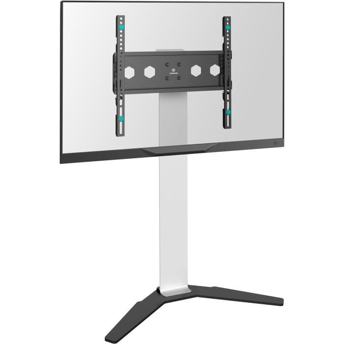 Support Tv Sur Pied Blanc Pour Tele Ecran 26" - 65", Pied Tv Universel ...